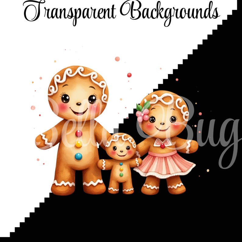Gingerbread Clipart Bundle | 23 PNG Transparent Background | Cute ...