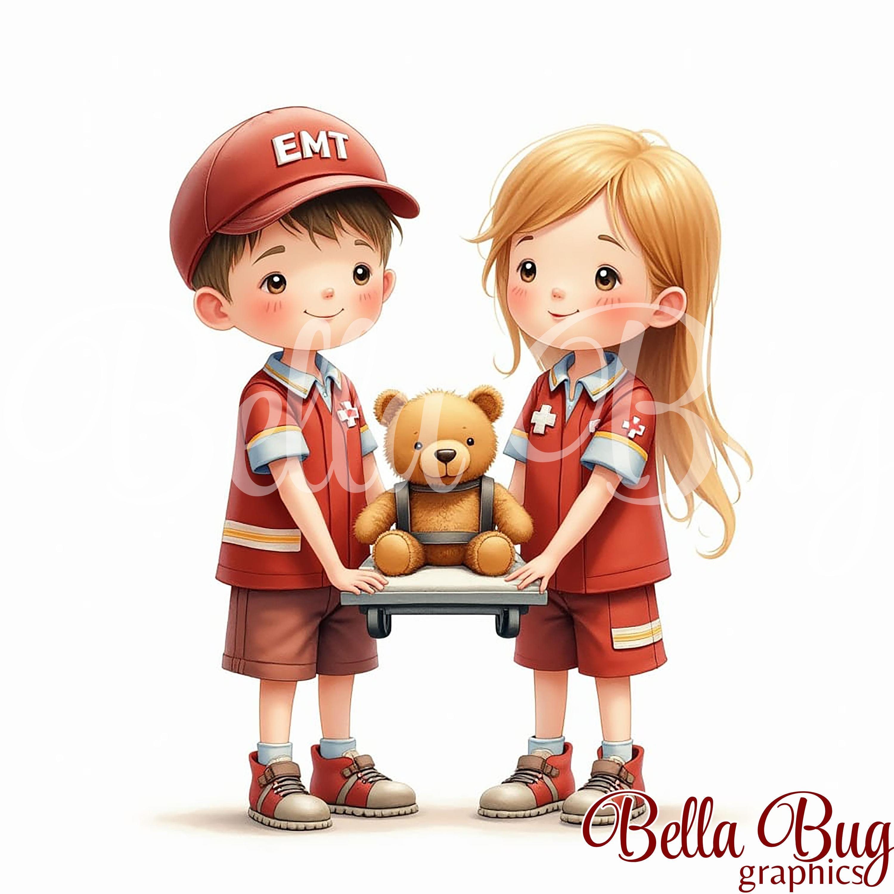 First Responders - EMT Clipart Pack | 20 Adorable Emergency Worker JPG ...