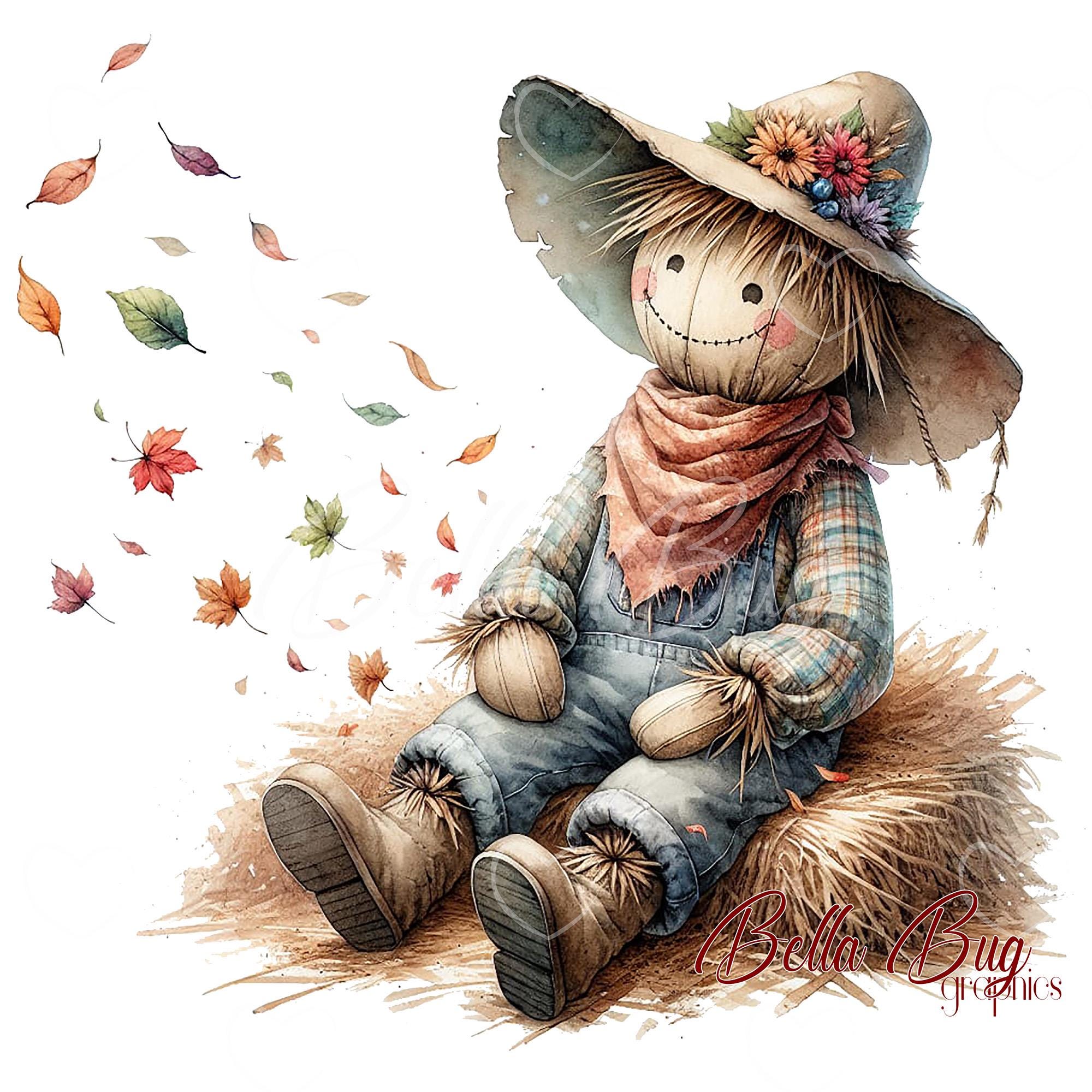 Scarecrows Clipart Bundle | 18 High-quality JPG Elements | Festive Fall ...