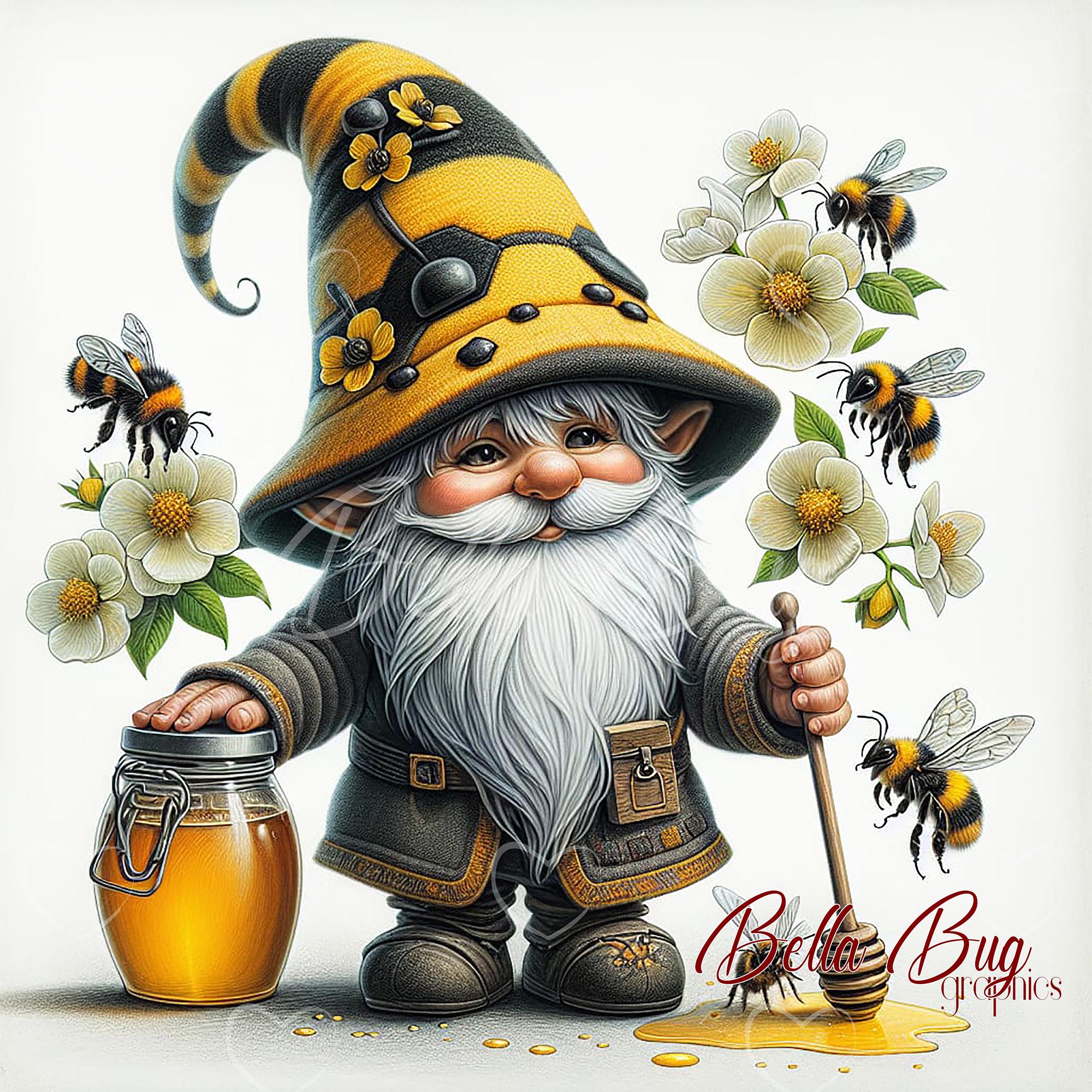 Honey Bee Gnomes Clipart: Whimsical (JPG Bundle) | #9 - Etsy