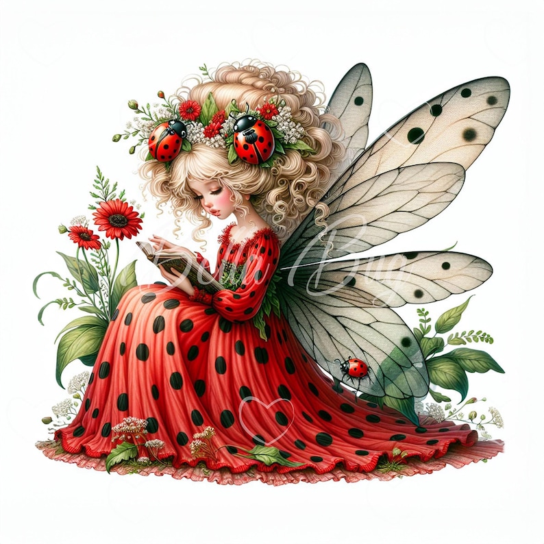Ladybug Fairy Clipart Bundle - JPG - Pixie Fairy - Ladybug Ballerina ...