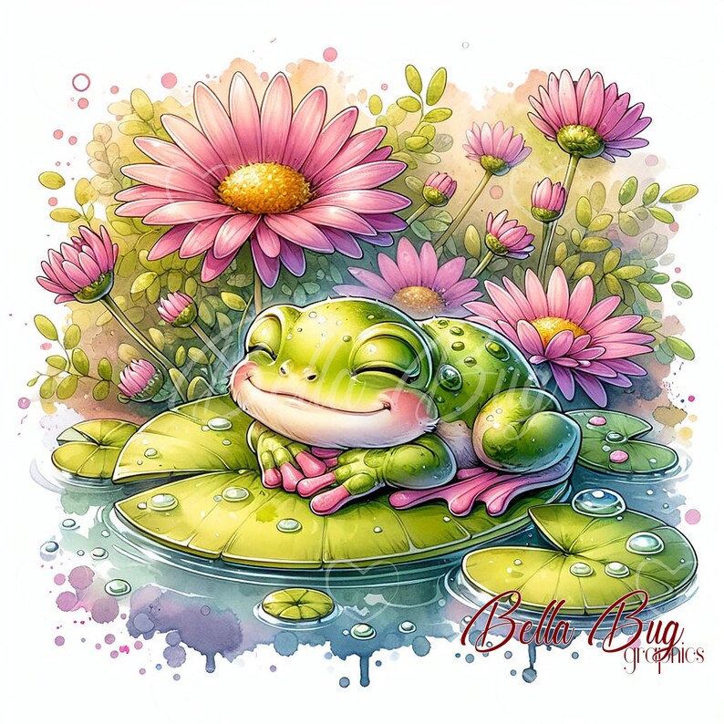 Cute Frogs Clipart Bundle | 25 High-quality JPG Elements | Dancing ...