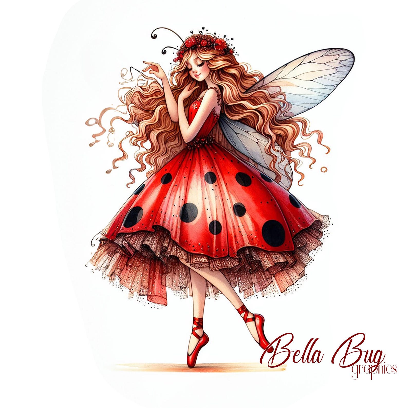 Ladybug Fairy Clipart Bundle - JPG - Pixie Fairy - Ladybug Ballerina ...