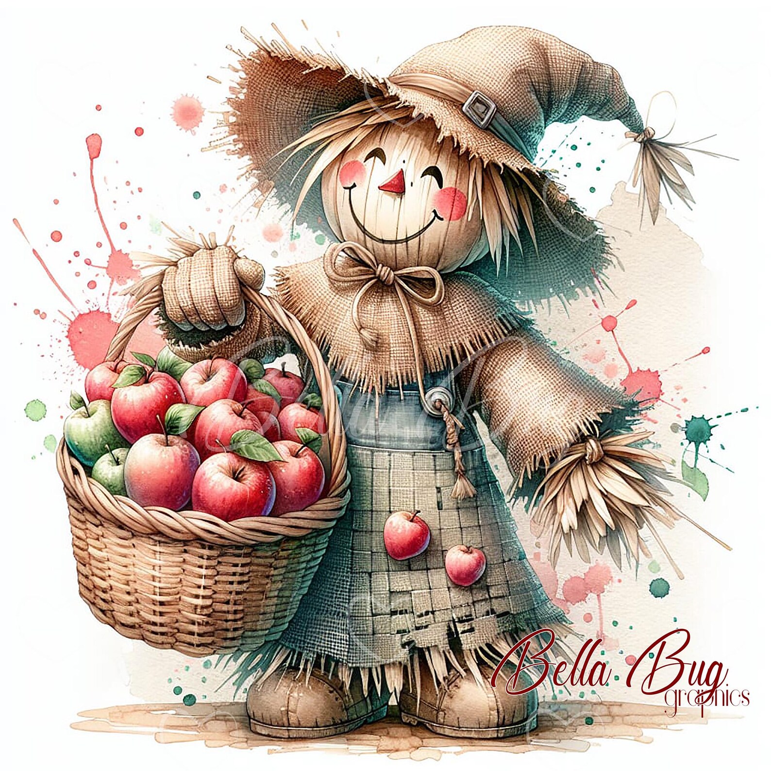 Scarecrows Clipart Bundle 18 High-quality JPG Elements Festive Fall ...