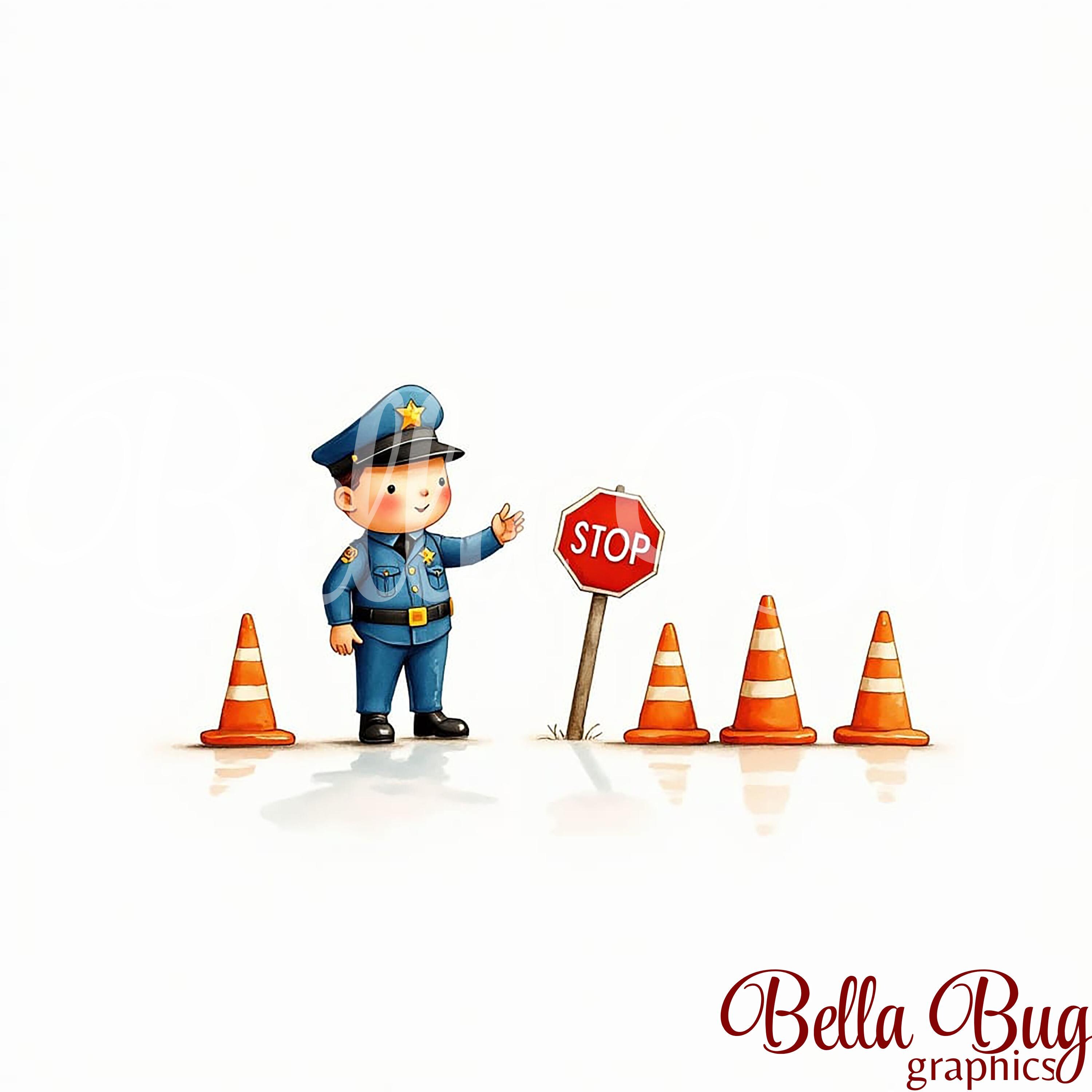 Little Heroes - Police Clipart Pack | 24 Child Police Officer JPG ...