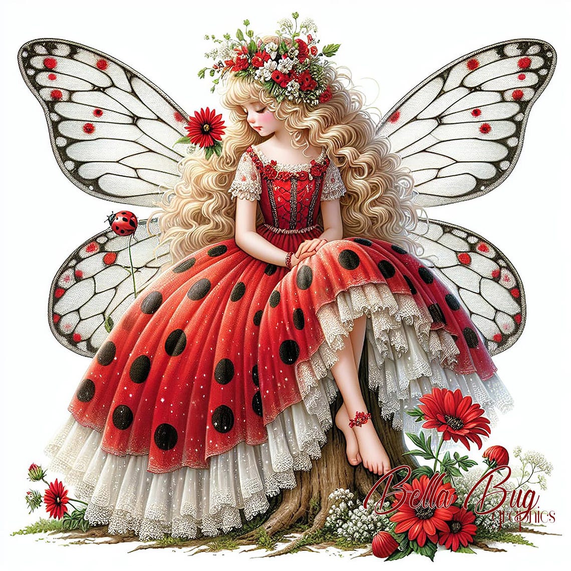 Ladybug Fairy Clipart Bundle - JPG - Pixie Fairy - Ladybug Ballerina ...