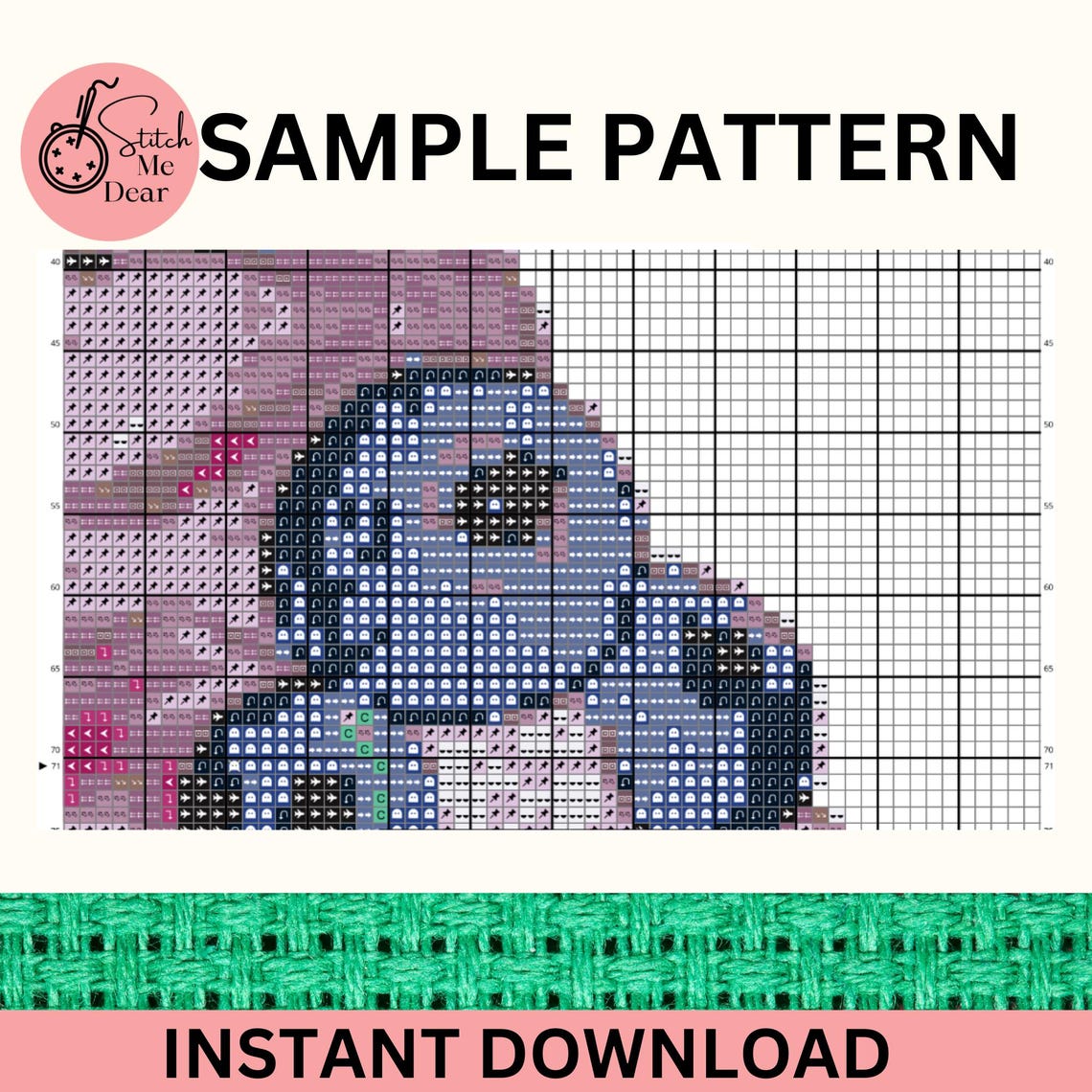 Floral Alphabet Cross Stitch Pattern | Whimsical Embroidery Letter L ...