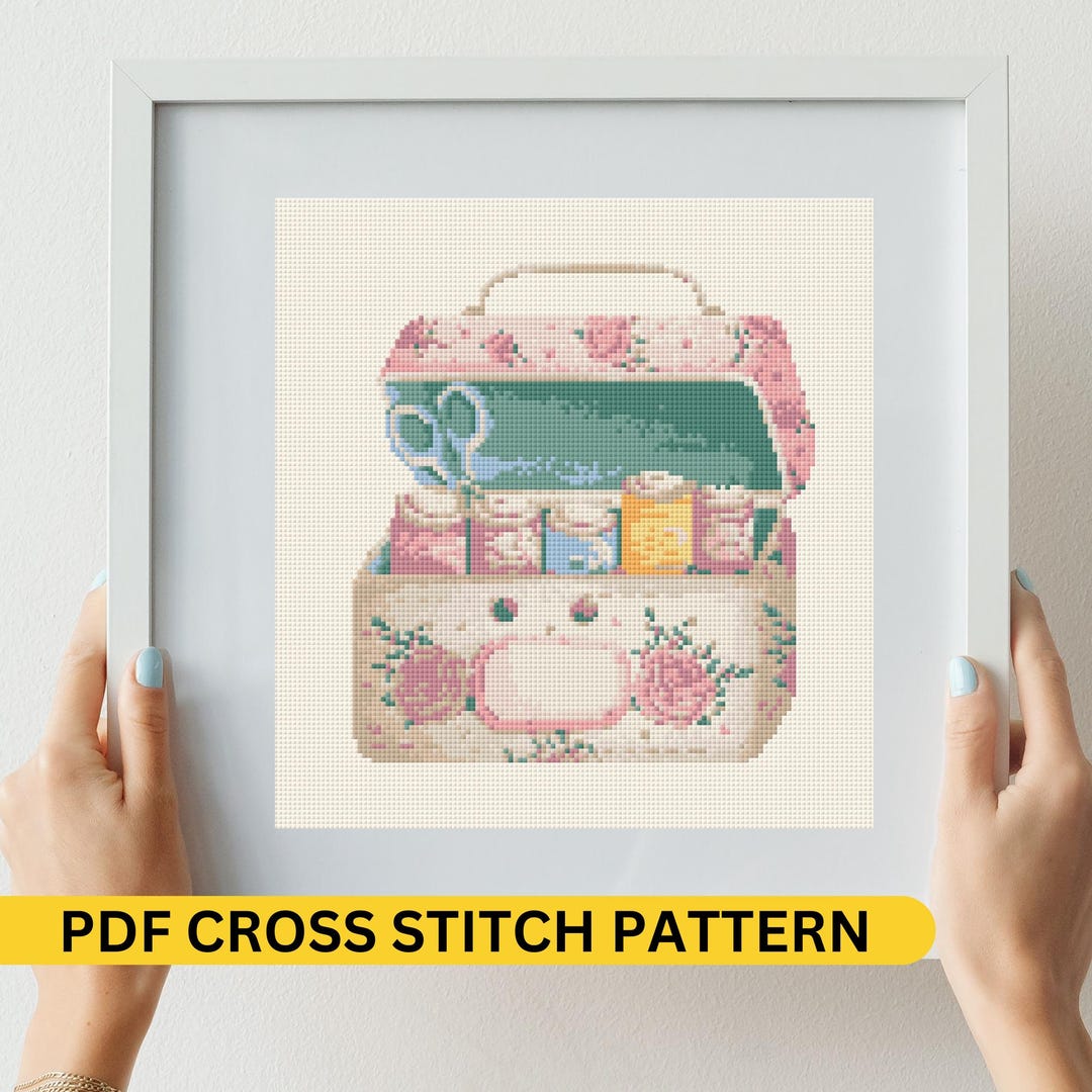 Sewing Kit Cross Stitch Pattern - Easy Count PDF Download for Beginners ...