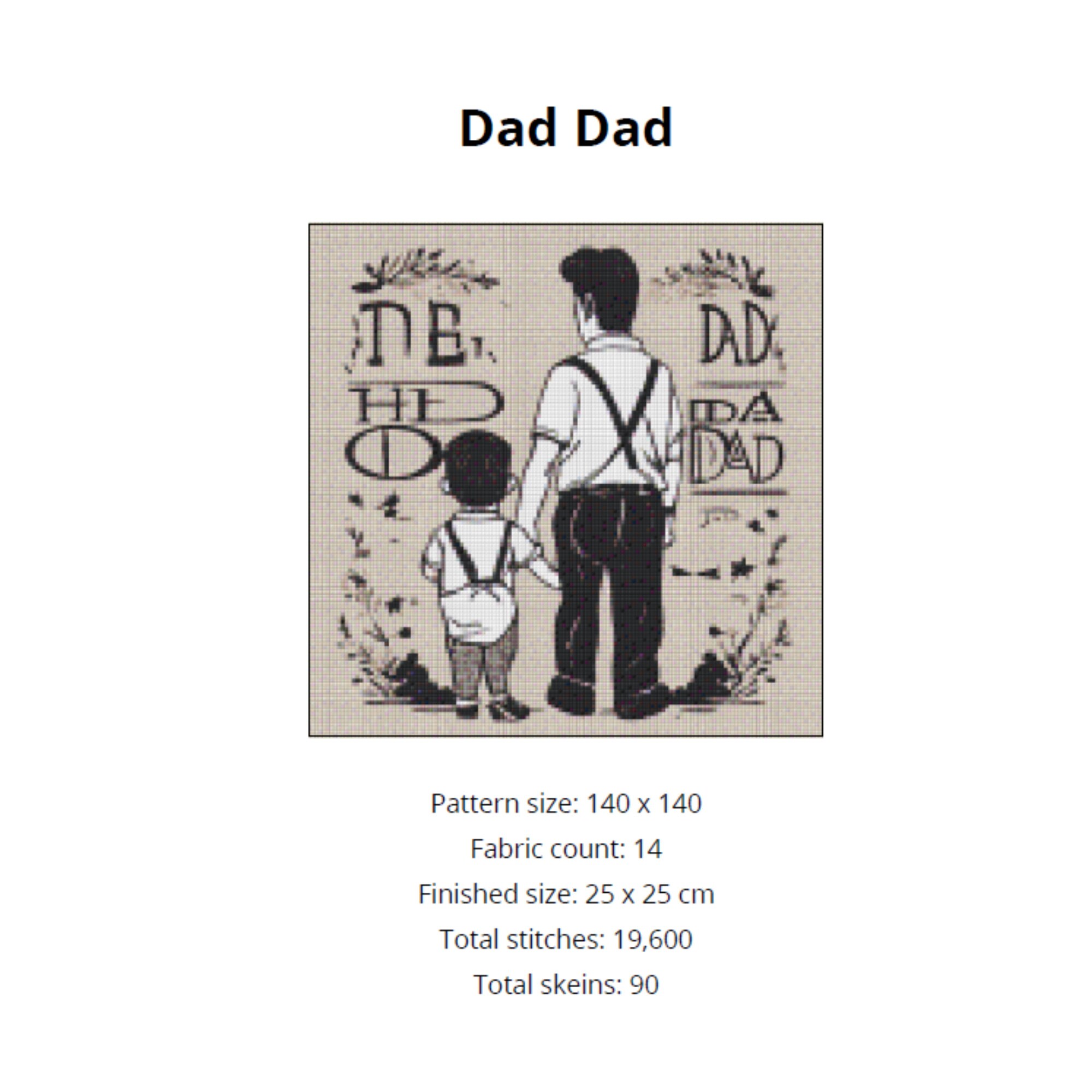 Best Dad Cross Stitch Pattern Instant Download, Unique Gift for Dad ...