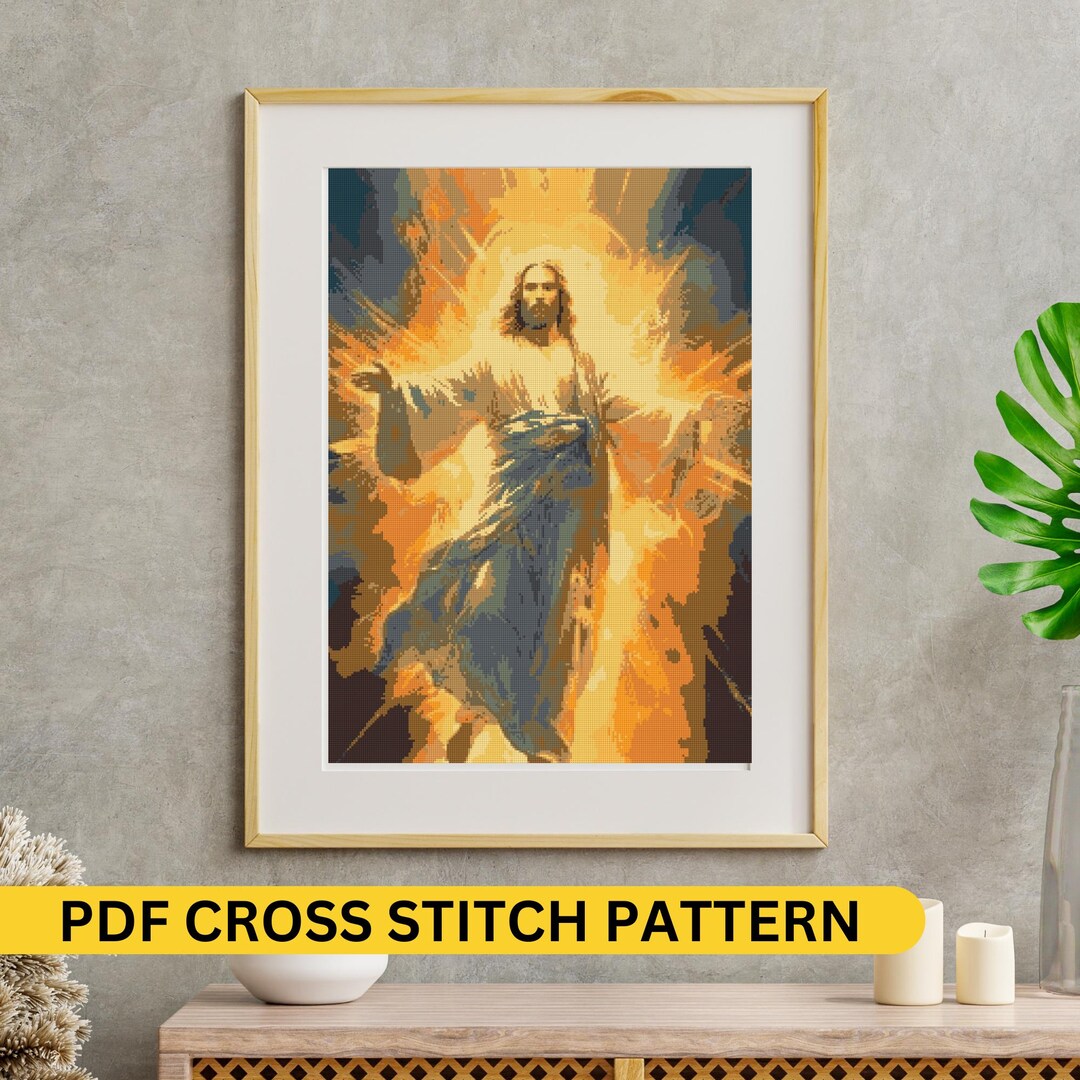 Resurrection of Jesus Cross Stitch Pattern Digital Pattern Modern Wall ...
