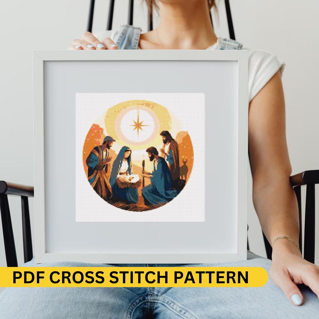 Nativity Cross Stitch Pattern PDF DIY Christmas Decoration Religious ...