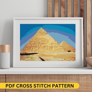 Pyramids of Giza Cross Stitch Pattern | Ancient Egypt Landmark PDF ...