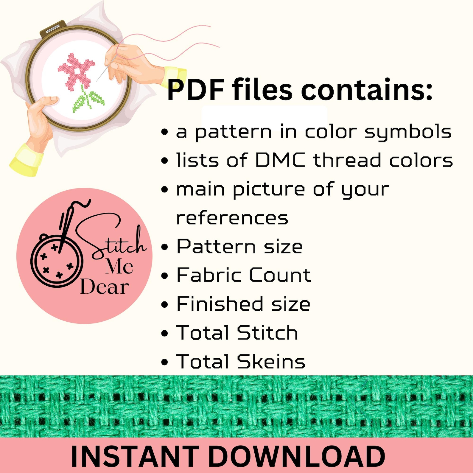 Yarn Crate Cross Stitch Pattern PDF | Floral Yarn Balls in Wooden Box ...