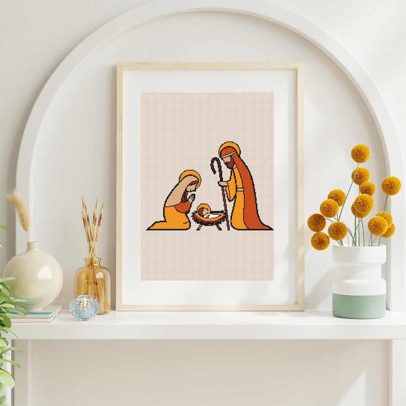 Nativity Cross Stitch Pattern | DIY Christmas Decoration | Religious ...