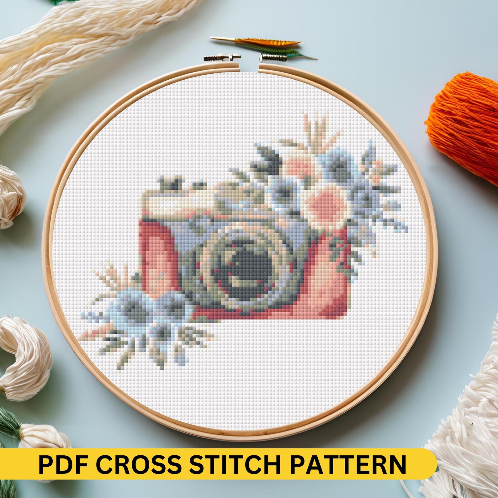 Vintage Camera With Flowers Cross Stitch Pattern PDF | Floral ...