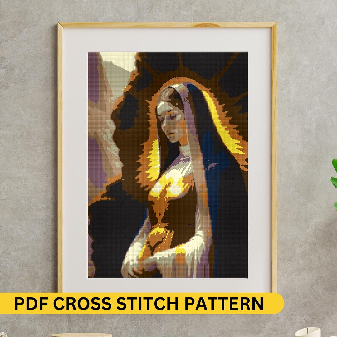 Our Virgin Mary Cross Stitch Pattern | Religious Embroidery PDF | DIY ...