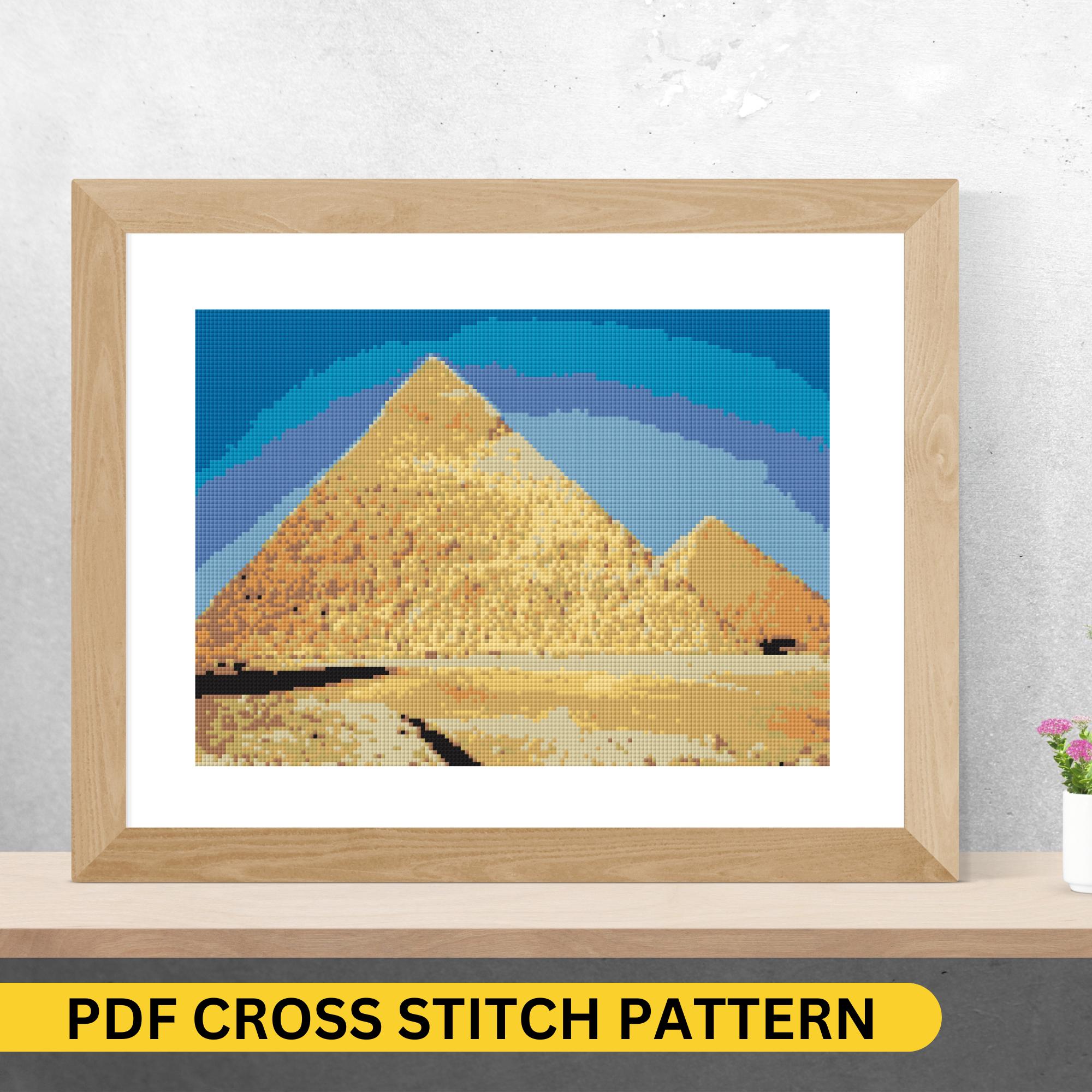 Pyramids of Giza Cross Stitch Pattern | Ancient Egypt Landmark PDF ...