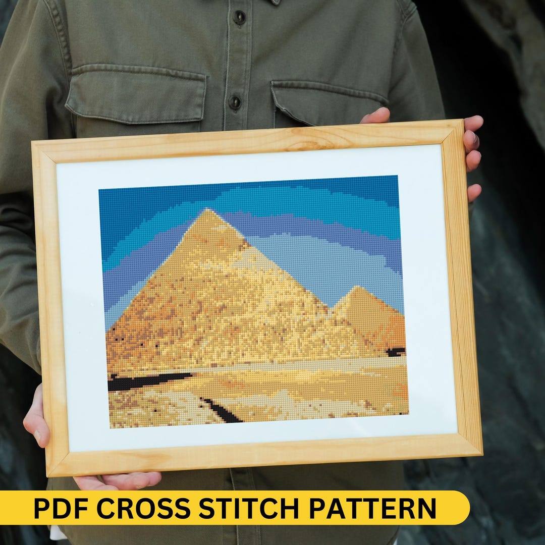 Pyramids of Giza Cross Stitch Pattern | Ancient Egypt Landmark PDF ...