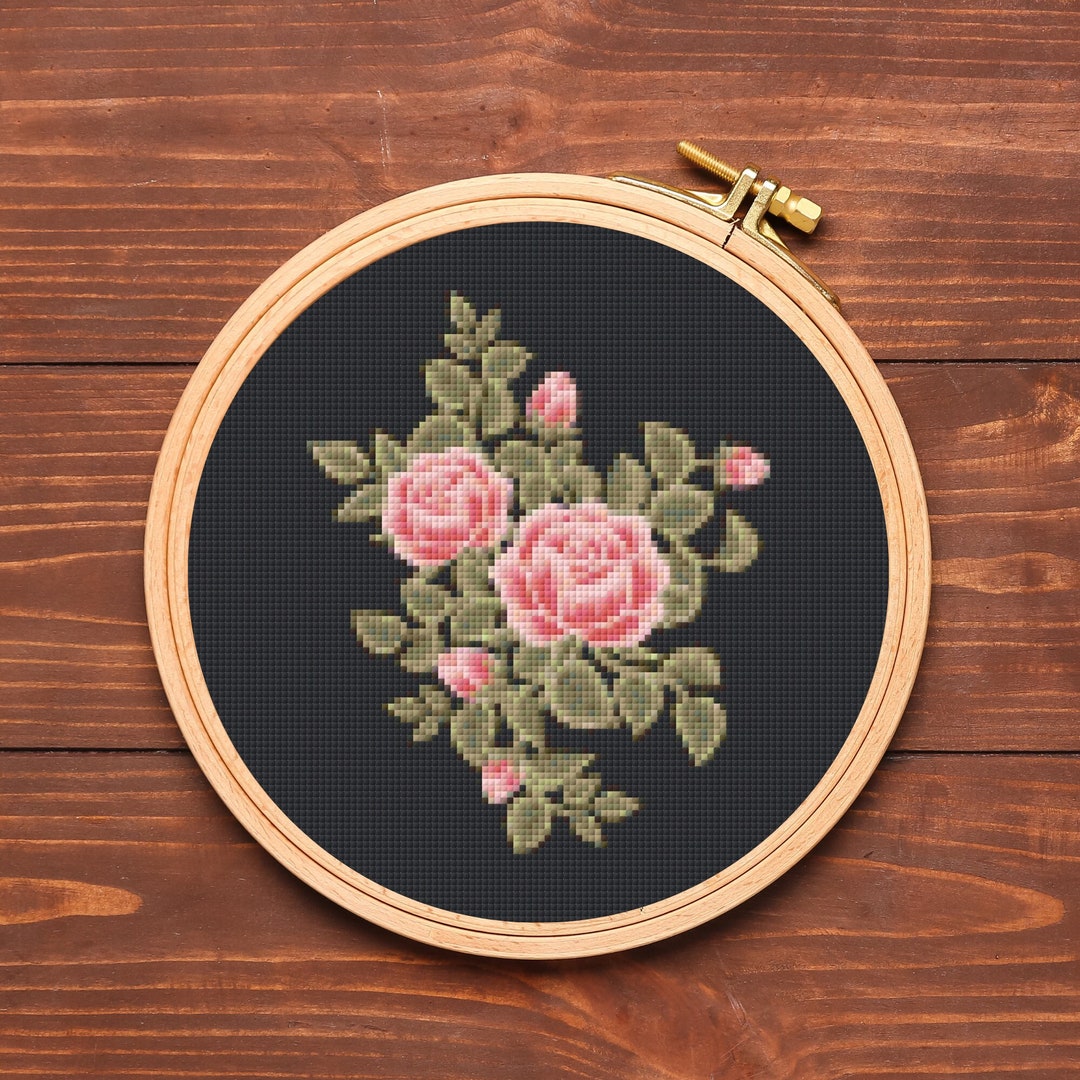 Vintage Flowers Cross Stitch Pattern, Antique Cross Stitch Design ...