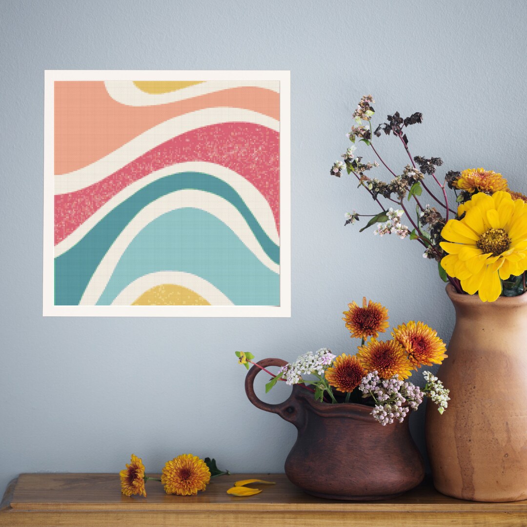 Pastel Color Cross Stitch Pattern, PDF Download, Geometric Cross Stitch ...