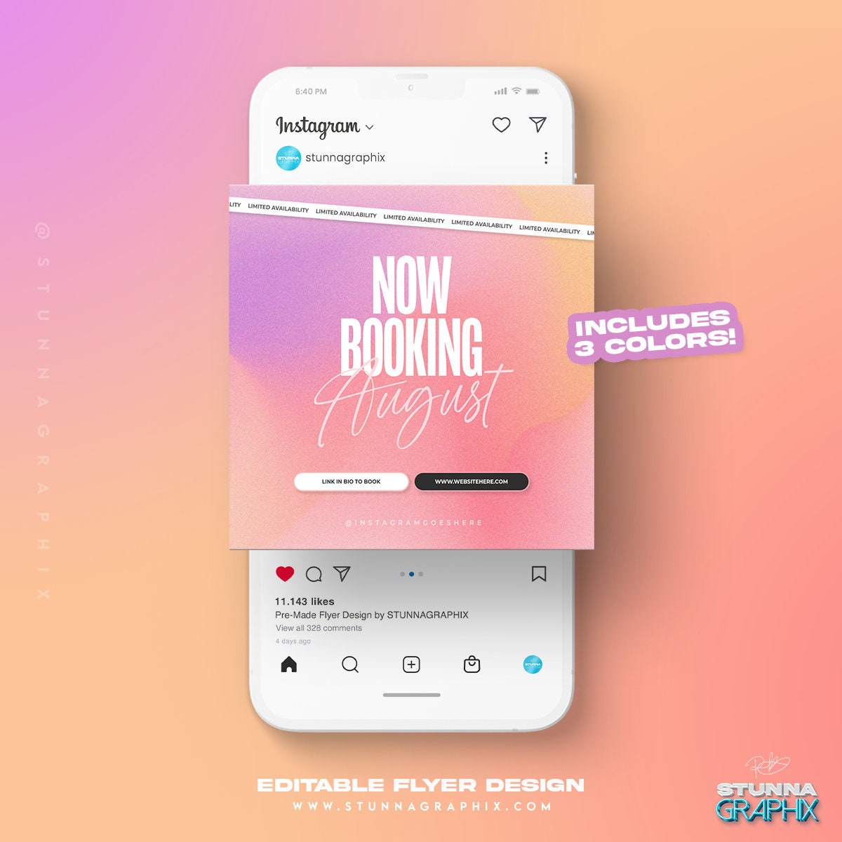 August Bookings Editable Social Media Template - Etsy