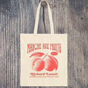 Retro Fruit French Market Tote Bag, Tote Bag Aesthetic, Vintage1970s ...