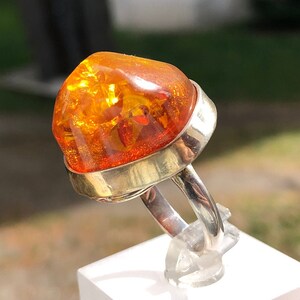 Handmade Amber Ring in 925 Sterling Silver, Baltic Amber Rings for ...