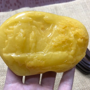 Rare Yellow Amber Art Carving Piece. Сollectible Honey Amber Piece for ...