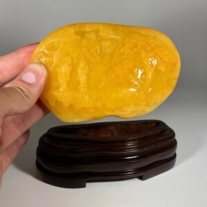 Rare Yellow Amber Art Carving Piece. Сollectible Honey Amber Piece for ...