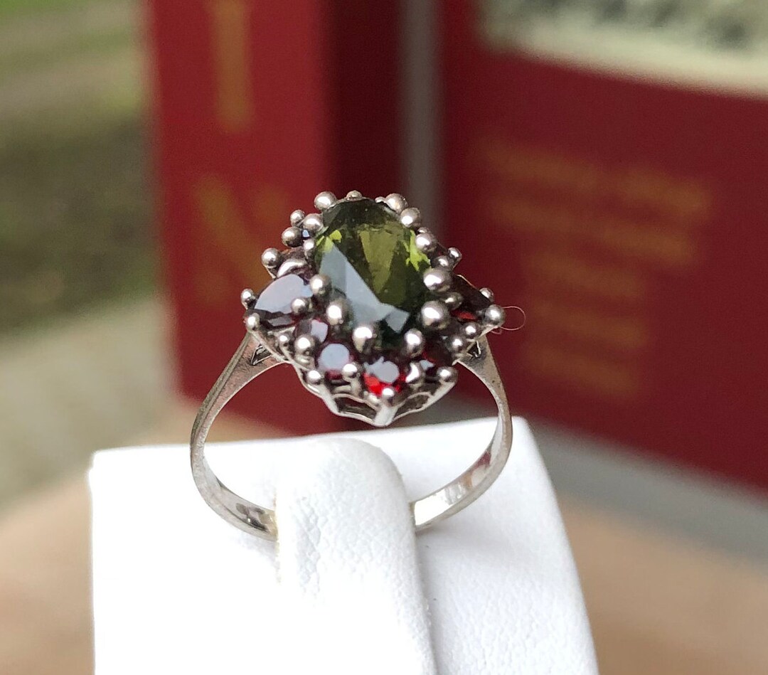 Handmade Real Moldavite Woman Rings / Pure Rings / Moldavite Jewelry ...