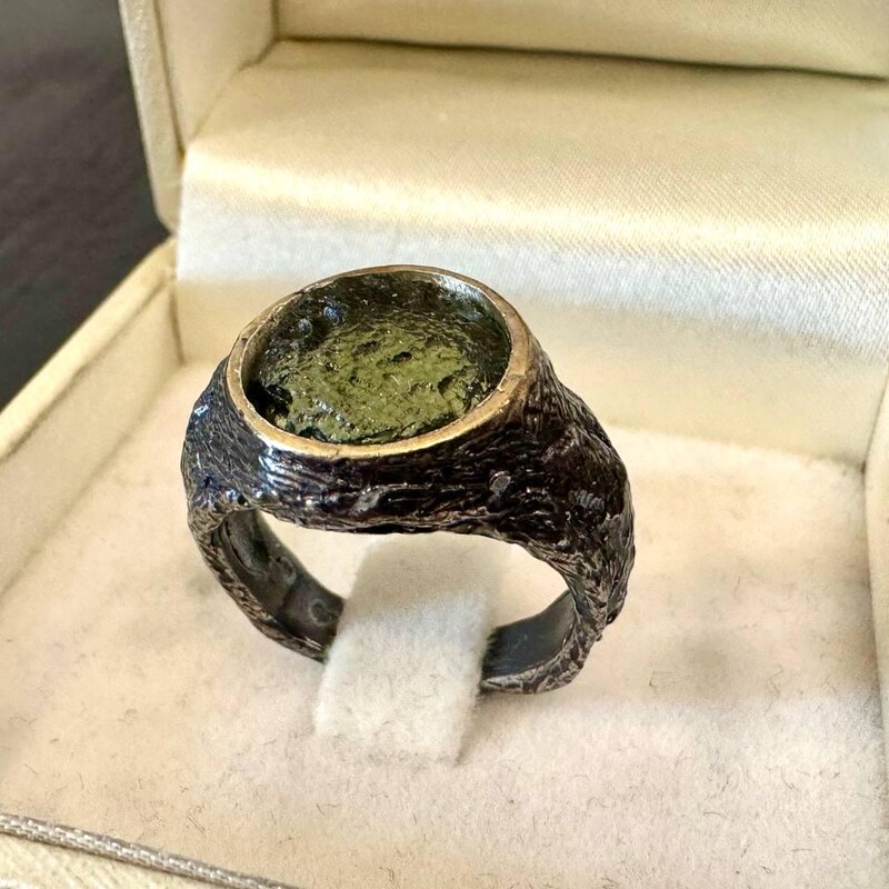 Moldavite Ring Men - Etsy