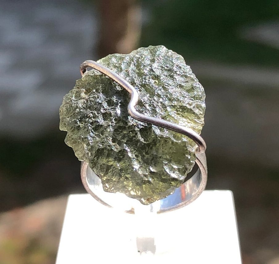 Handmade Moldavite Ring in 925 Sterling Silver, Melting Silver Jewelry ...