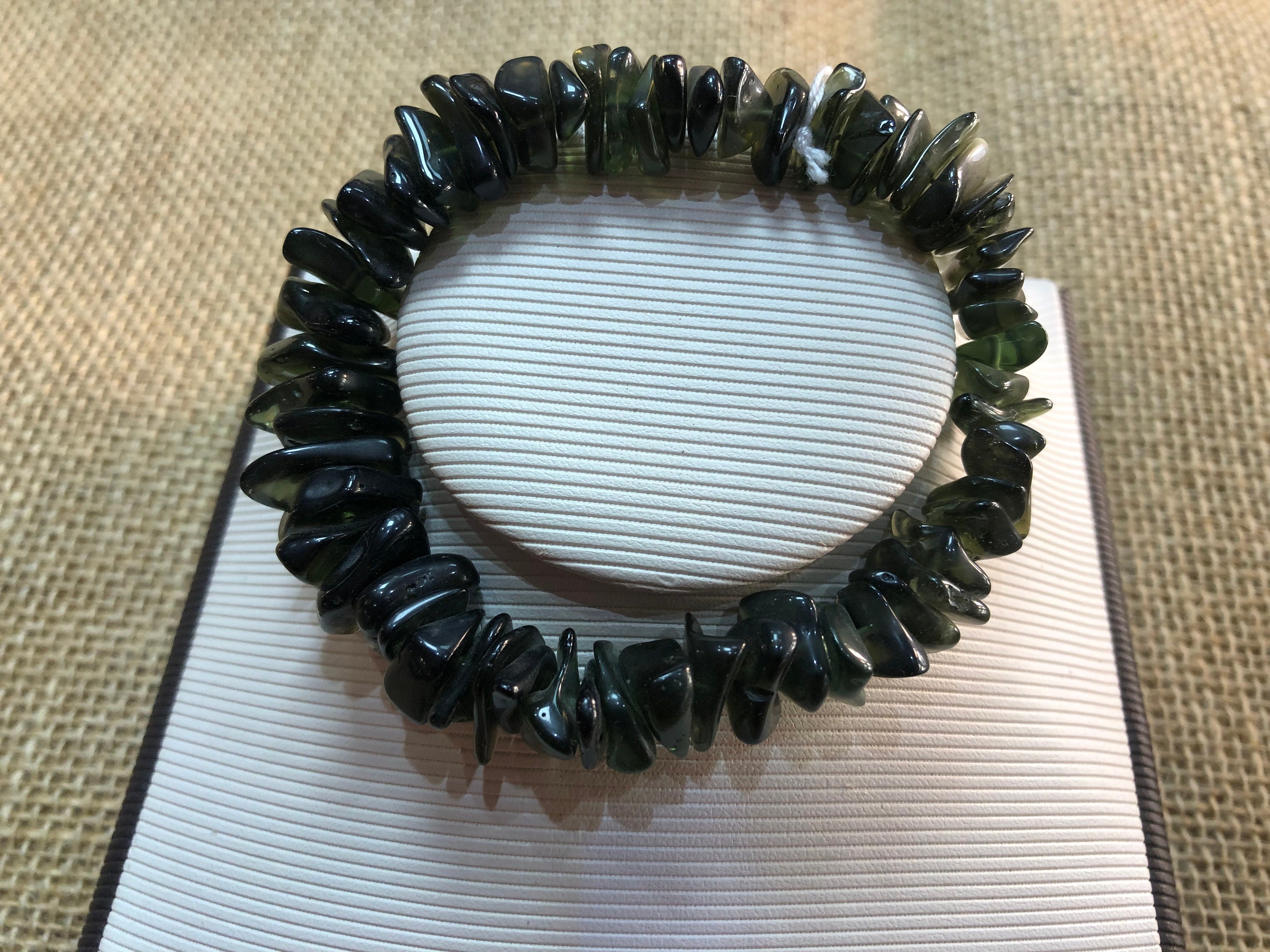 Raw Moldavite Stone Bracelet Handcrafted 925 Sterling Gold-plated ...