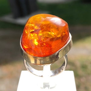 Handmade Amber Ring in 925 Sterling Silver, Baltic Amber Rings for ...