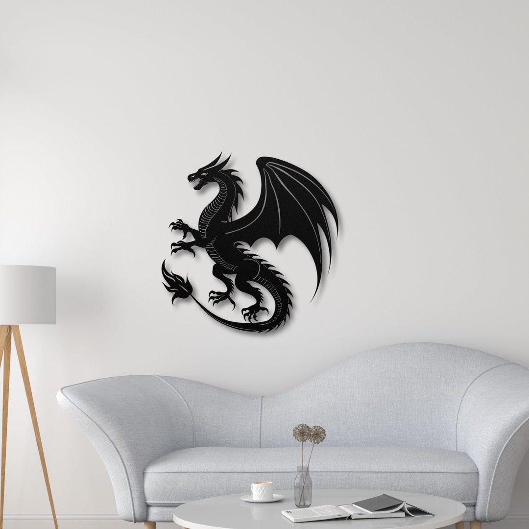3D Dragon Metal Wall Art: Outdoor Weatherproof Yard Sign - Etsy