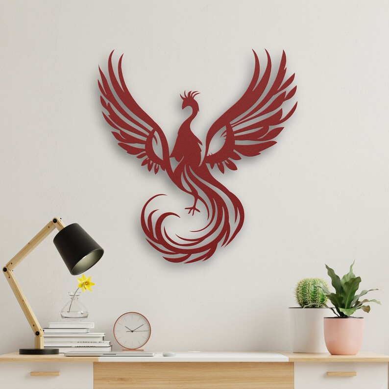 Colorful Phoenix Metal Wall Art - 3D Flying Bird Design - Etsy