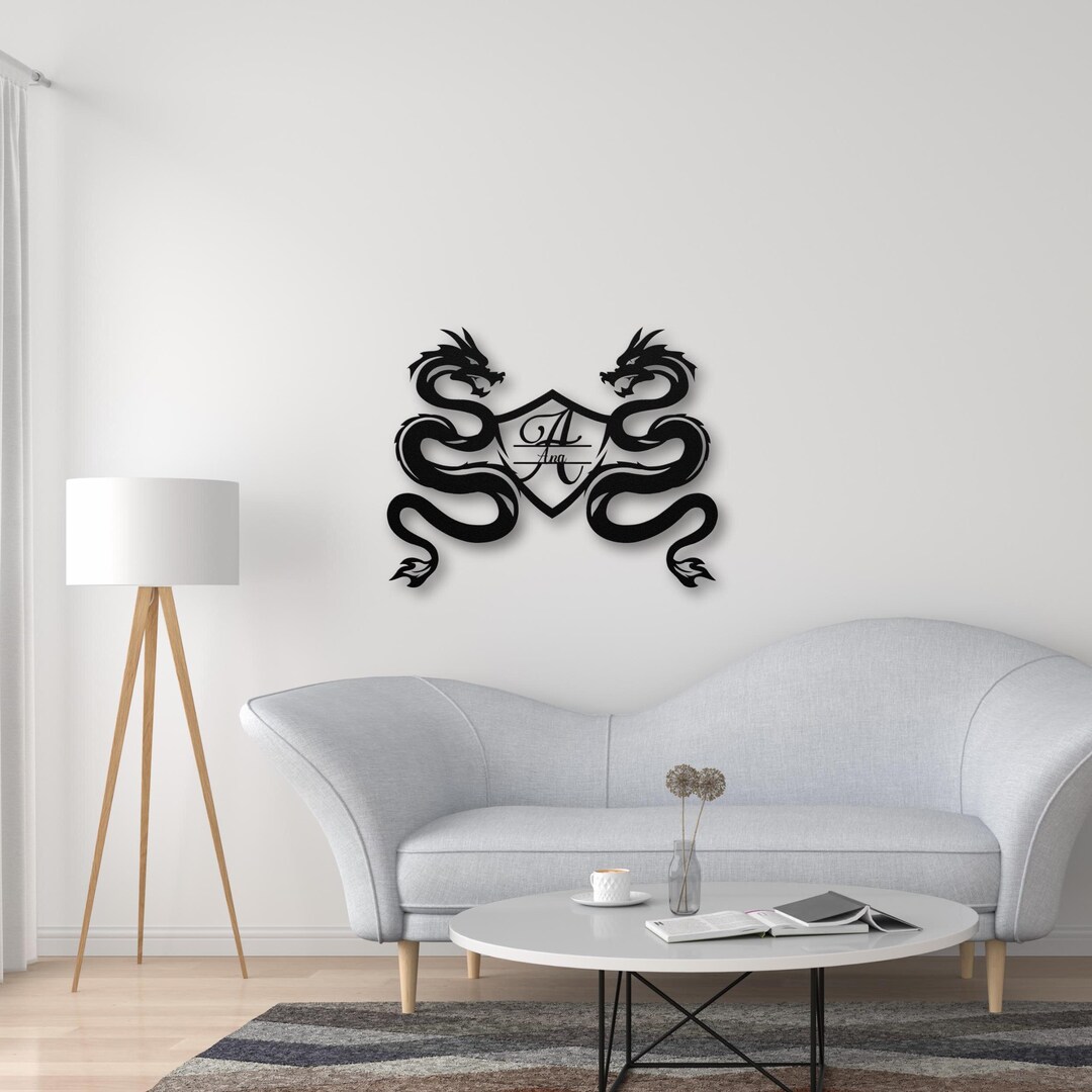 Personalized Dragon Metal Wall Art (3D Outdoor Yard Sign, Weatherproof ...