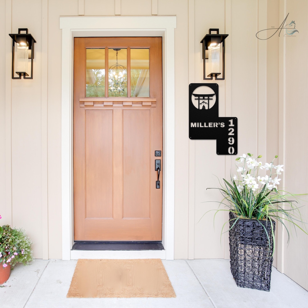 Personalized Torii Gate Metal Address and Family Name Signs - Custom ...