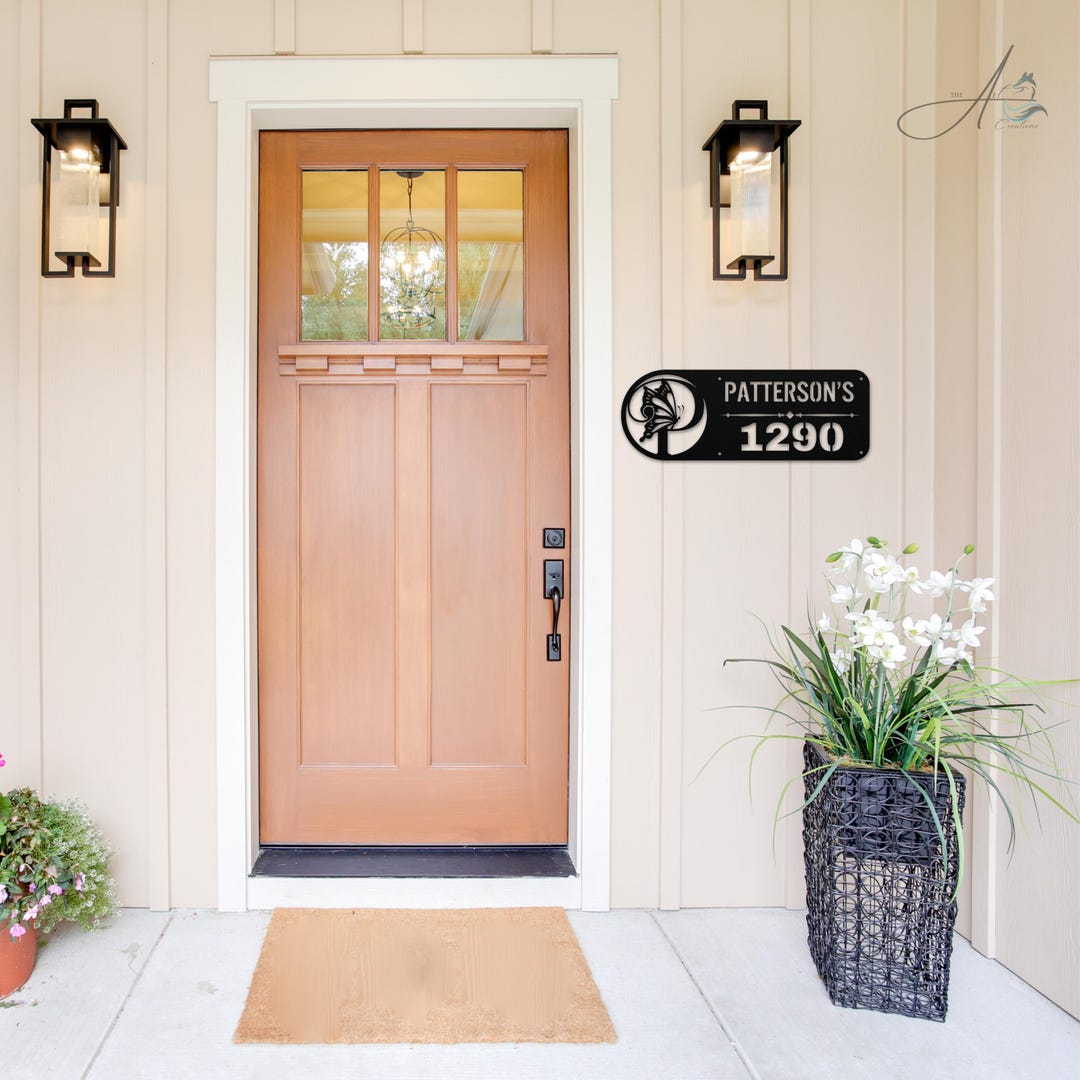 Custom Butterfly Address Sign: Metal Yard Decor (multiple Sizes ...