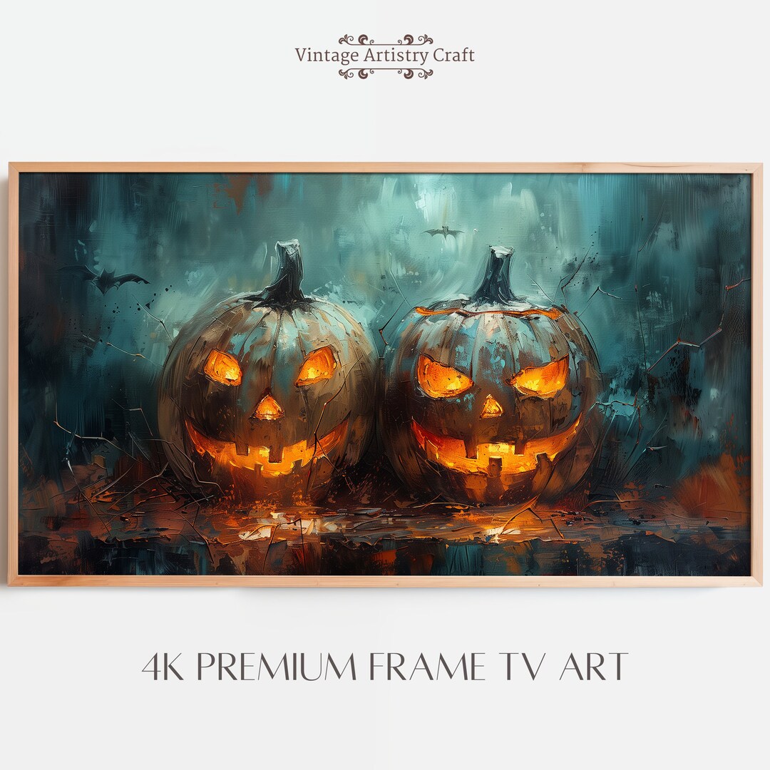 Halloween Samsung Frame TV Art, Haunted Spooky Pumpkins, Halloween ...