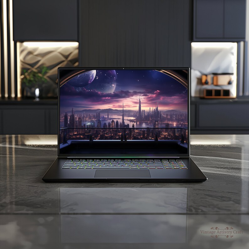 Aesthetic Futuristic Sci-fi Desktop Wallpaper Future City 4K PC MacBook ...