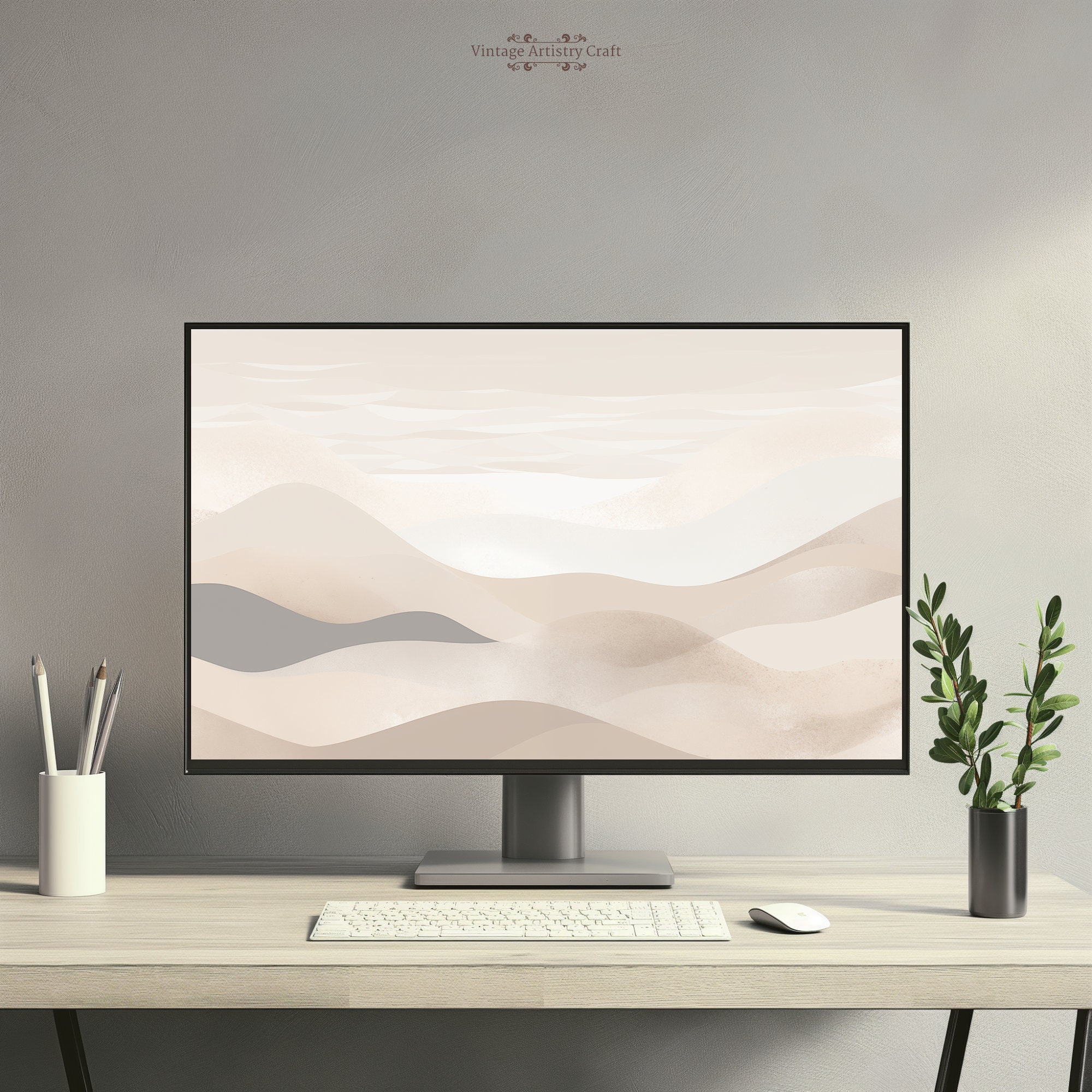 Neutral Texture Beige Aesthetic Desktop Wallpaper 4K PC Mac Laptop ...