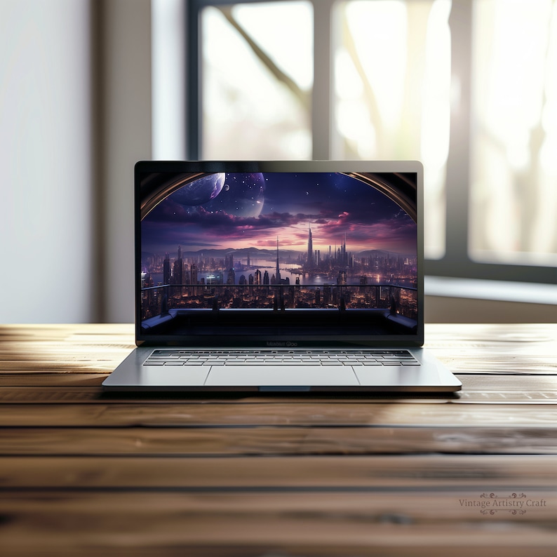 Aesthetic Futuristic Sci-fi Desktop Wallpaper Future City 4K PC MacBook ...