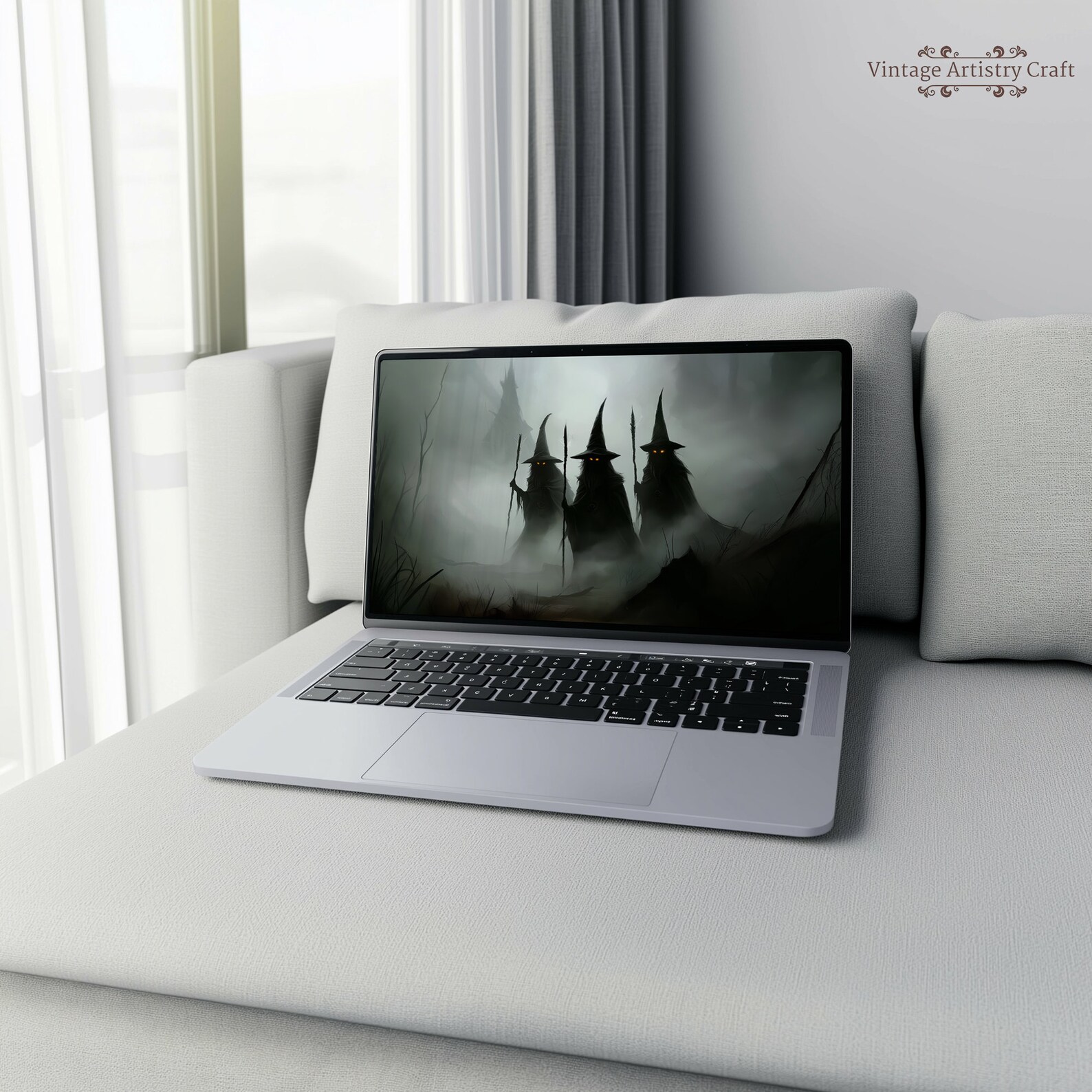 Witches With Pointy Hat Spooky Halloween Desktop Wallpaper, Aesthetic ...