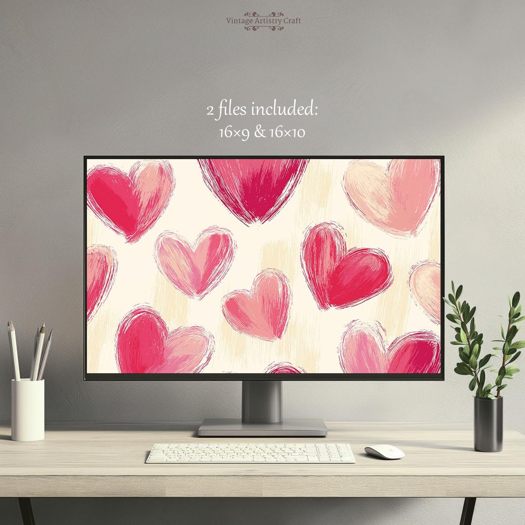 Valentine's Day Wallpaper Cute Hearts Romantic Desktop 4K PC Mac Laptop ...