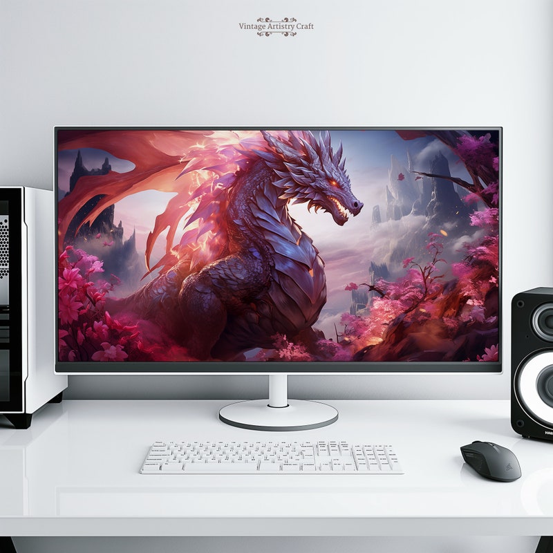 Desktop Wallpaper Dragon - Etsy