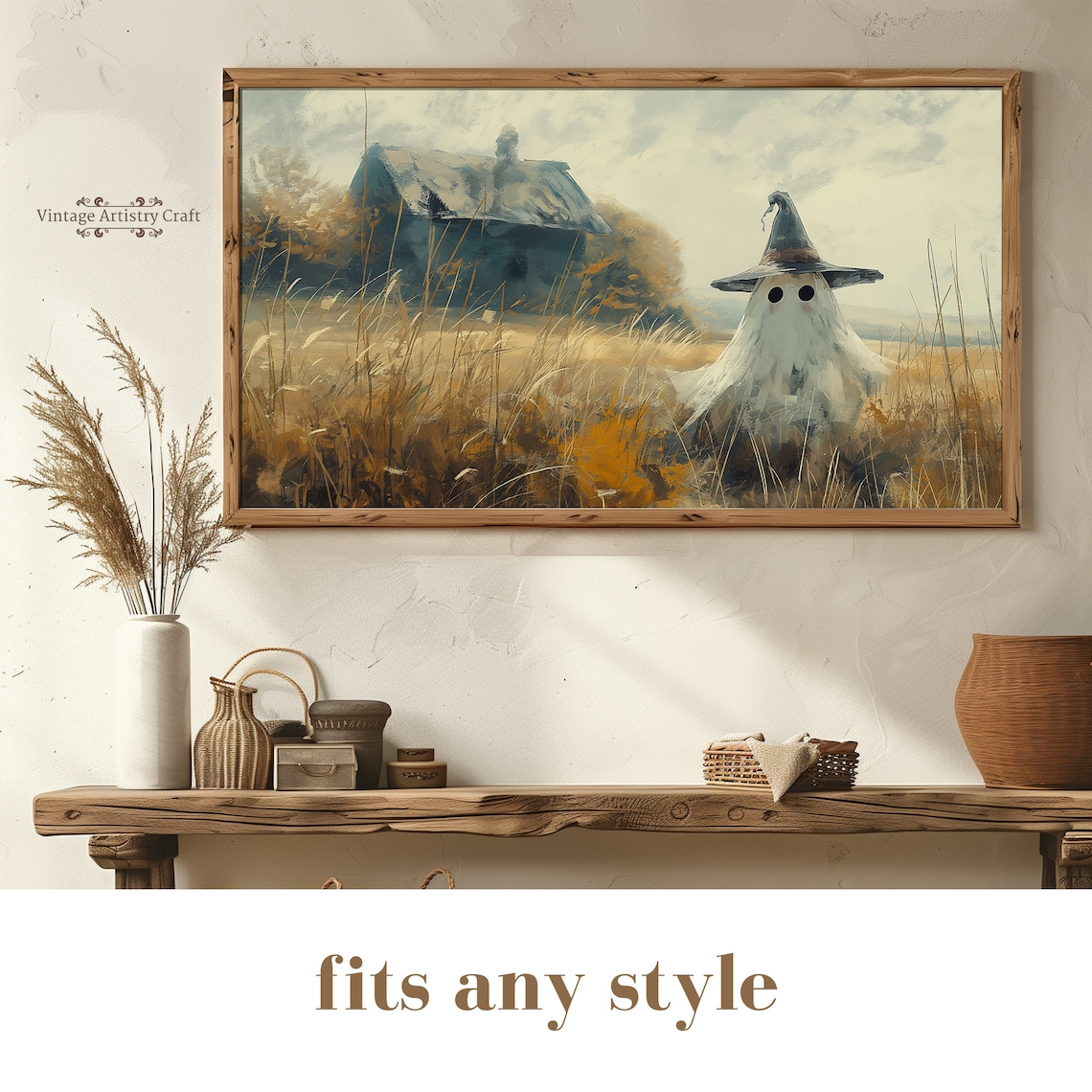 Halloween Frame TV Art Ghost Painting Digital Download Fall Spooky ...