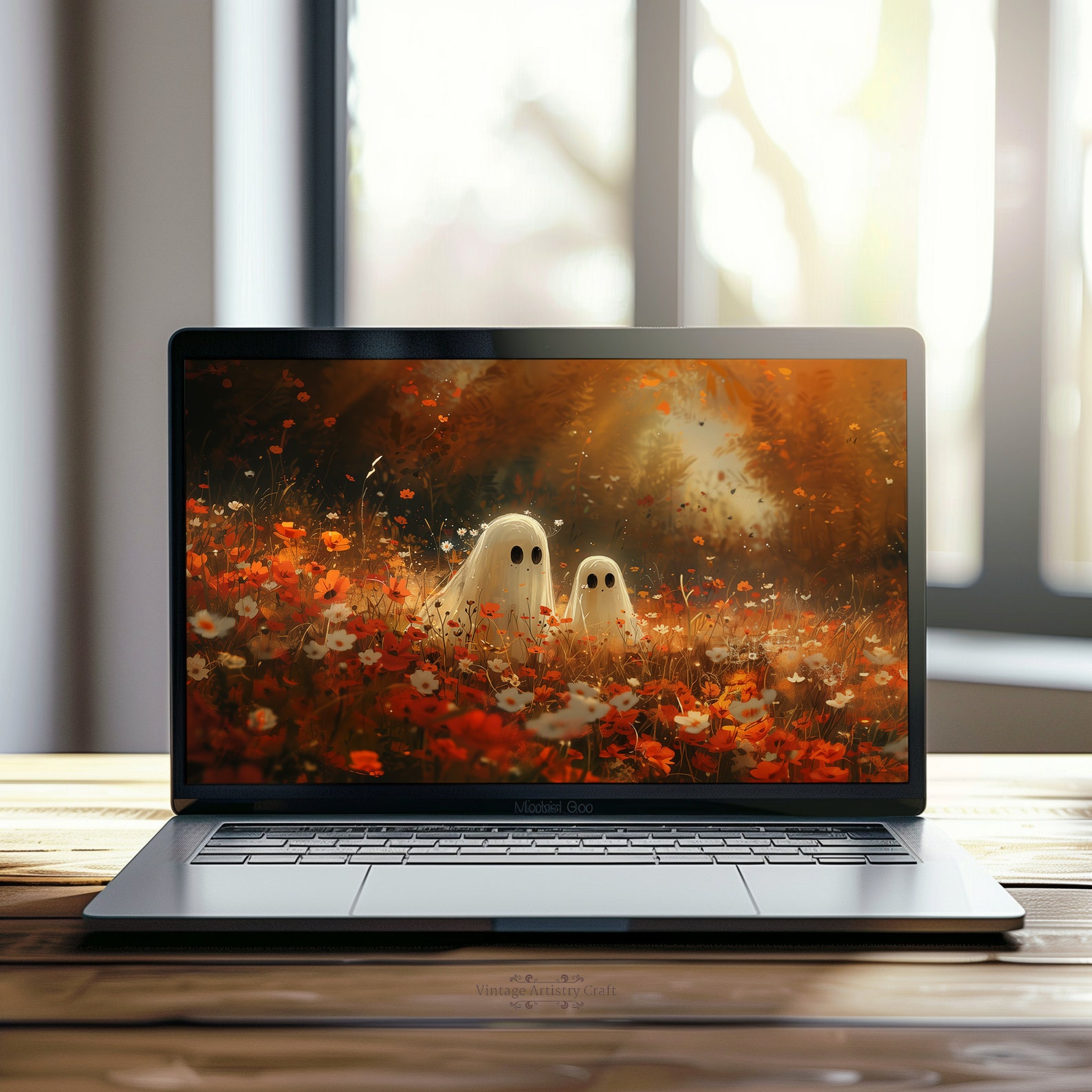 Halloween Wallpaper Cute Ghosts Wildflowers Spooky Autumn Desktop 4K PC ...
