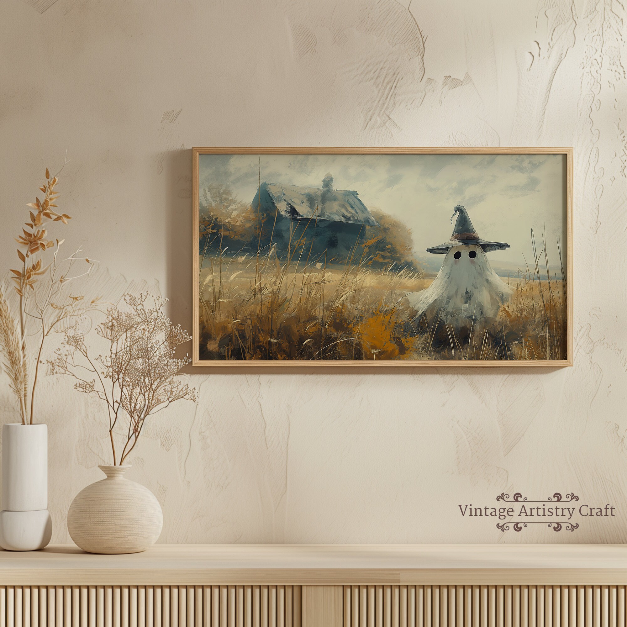 Halloween Frame TV Art Ghost Painting Digital Download Fall Spooky ...