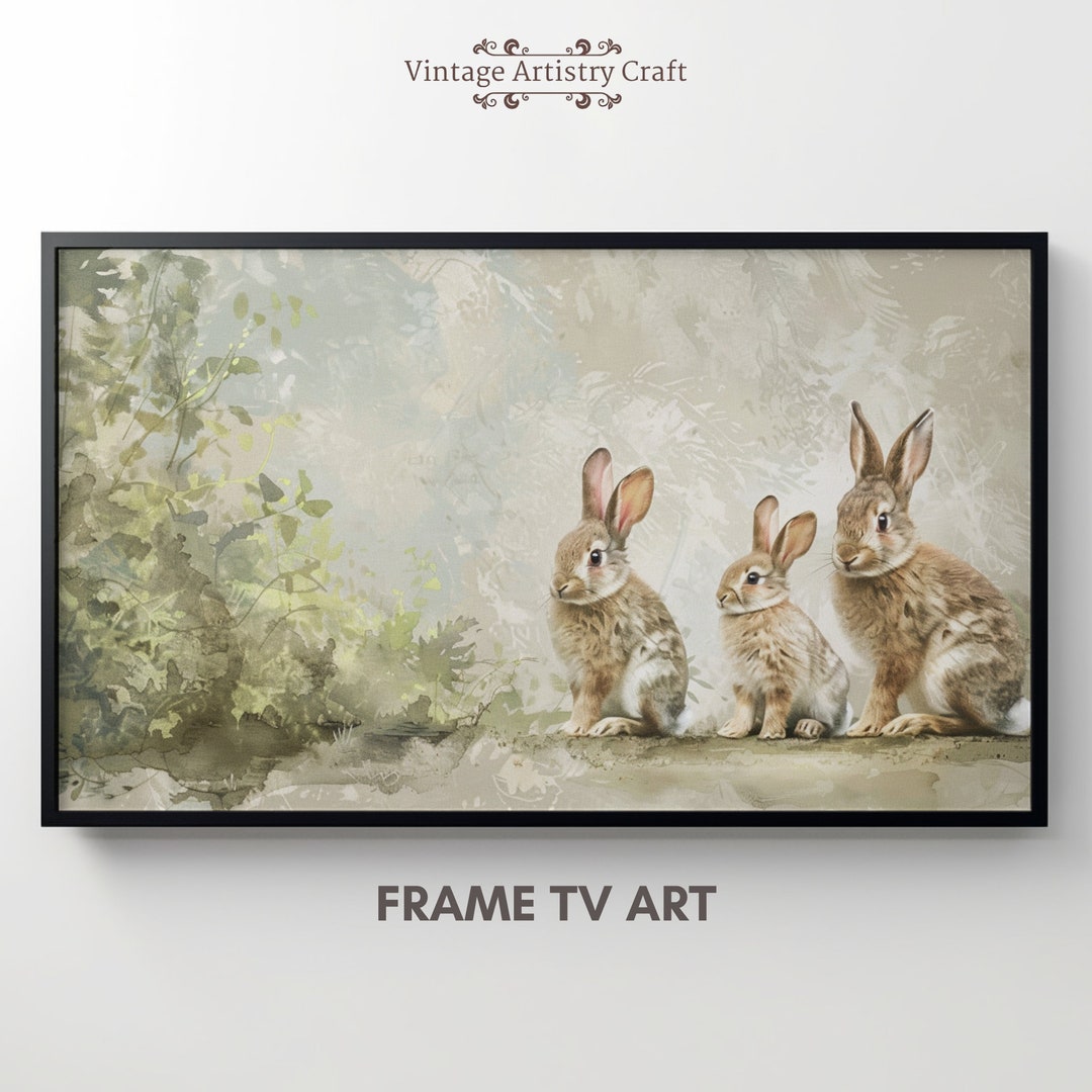 Charming Bunnies Samsung Frame TV Art Adorable Easter Bunny Rabbit TV ...